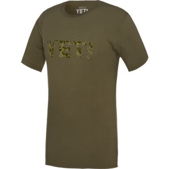 Yeti | Shirts | Yeti Mens Camo Logo Olive Green Ss Tshirt Sz S | Poshmark